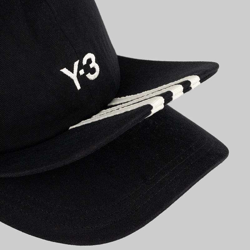 3-Stripe 'Double Brim' Cap - Black – LOADED